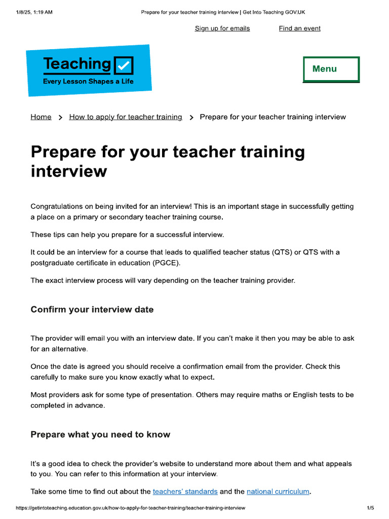 Gov - Uk Interview Guidance | PDF