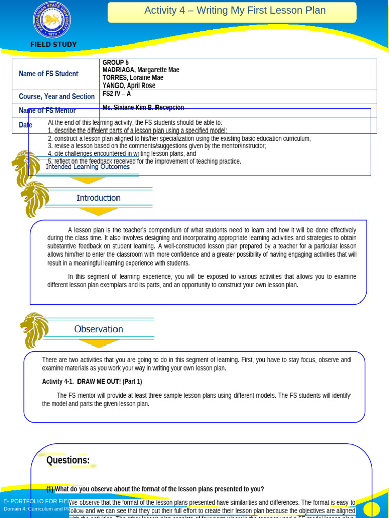 FS-2-Activity-4 | PDF | Educational Assessment | Teaching Method