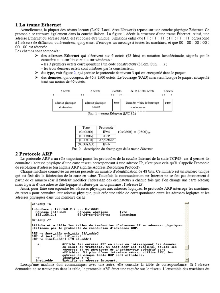 TD1 Document Ressource Analyse de Trame | PDF | Protocoles Internet | Ethernet
