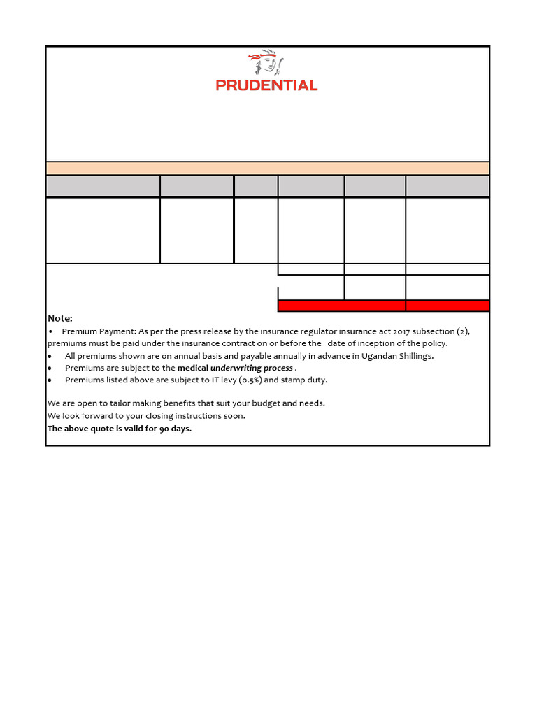 18235-1 - Medical Insurance Quotation (Options 6) | PDF
