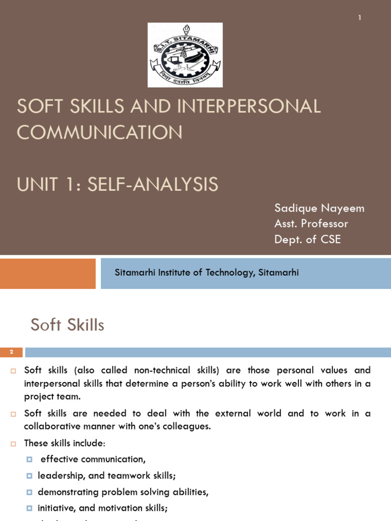 SS&IC Module 1 Self-Analysis | PDF | Self Esteem | Communication