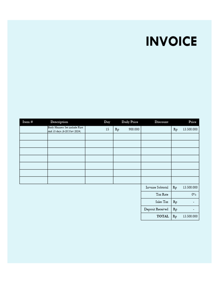 Safety Equipment Purchase Invoice | PDF