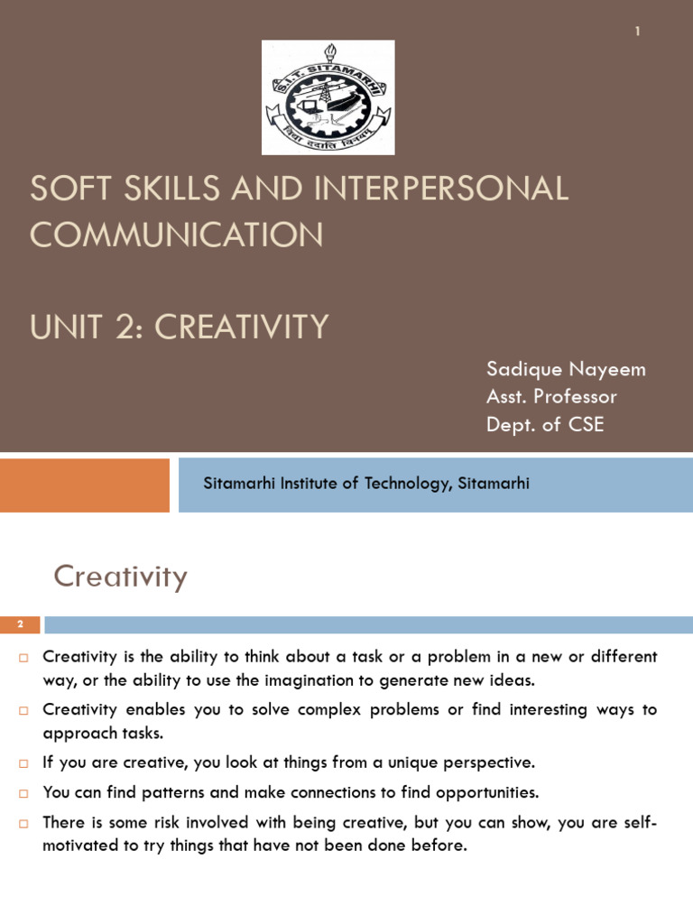 SS&IC Module 2 Creativity | PDF | Creativity | Thought