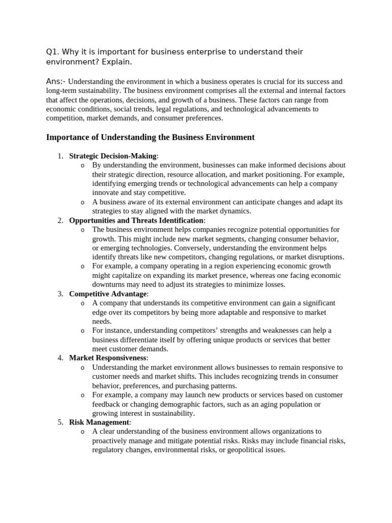 Importance of Understanding Business Environment | PDF | Inflation | Taxes