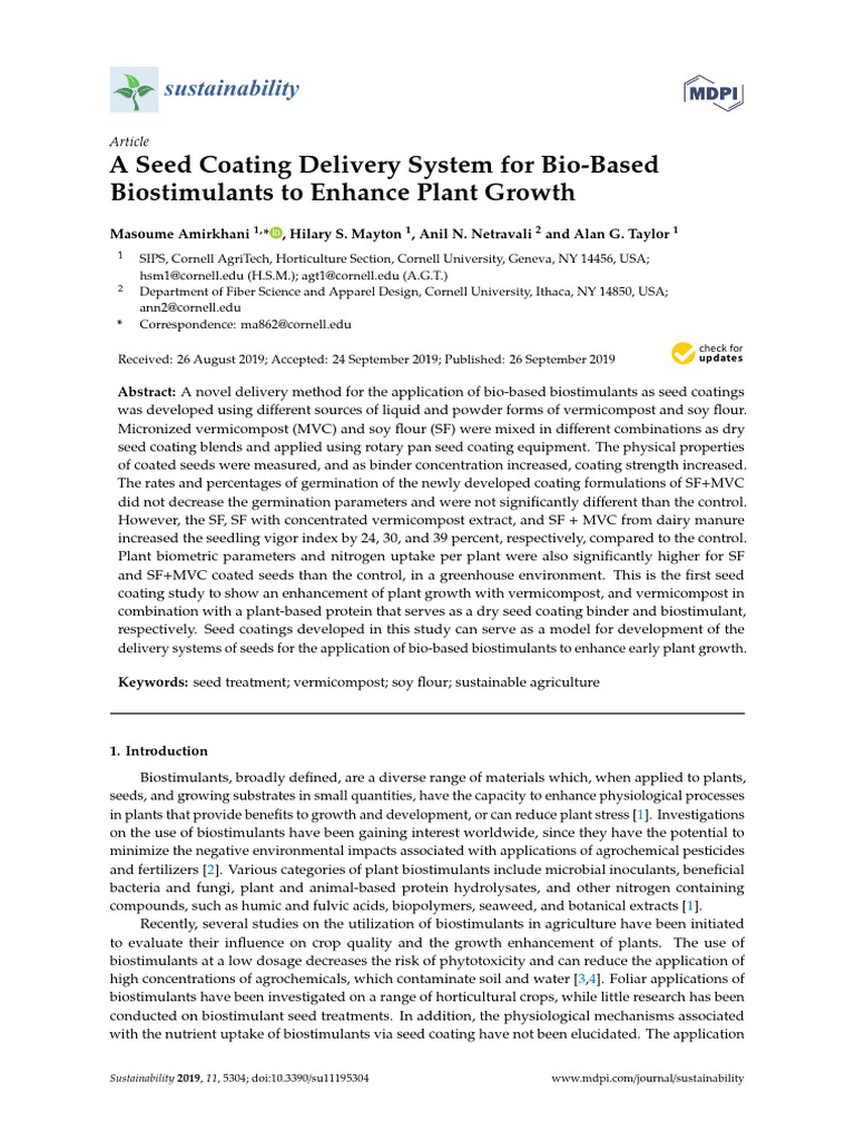 Bio-Based Seed Coating for Growth | PDF | Horticulture | Agriculture