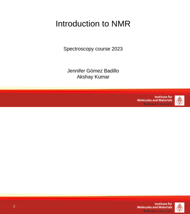 NMR Introduction SpectroscopyCourse JGomez | PDF