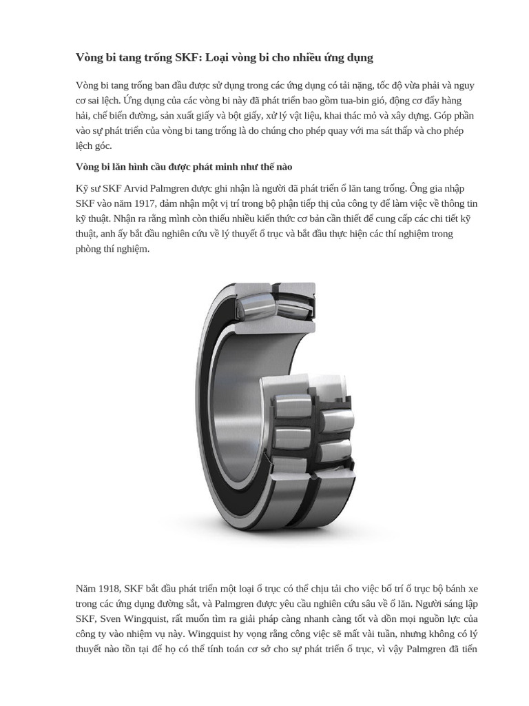 Vòng bi tang trống SKF - | PDF