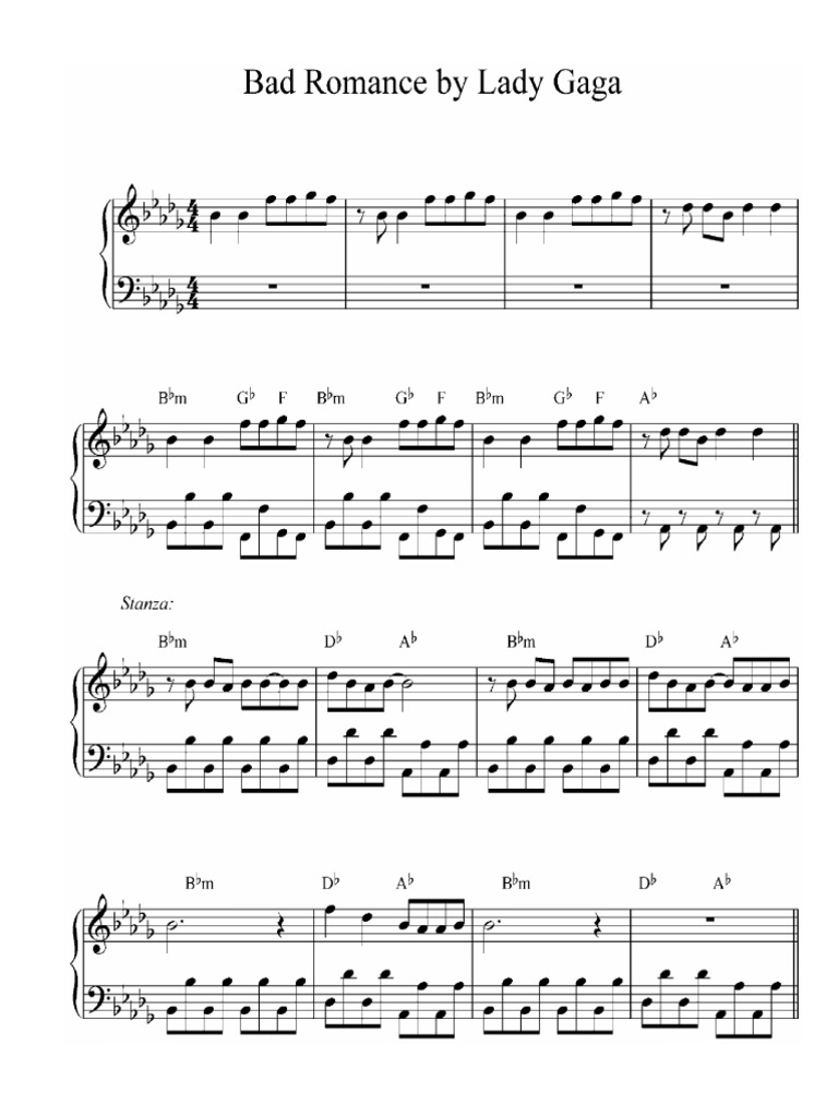 Lady Gaga - Bad Romance | PDF