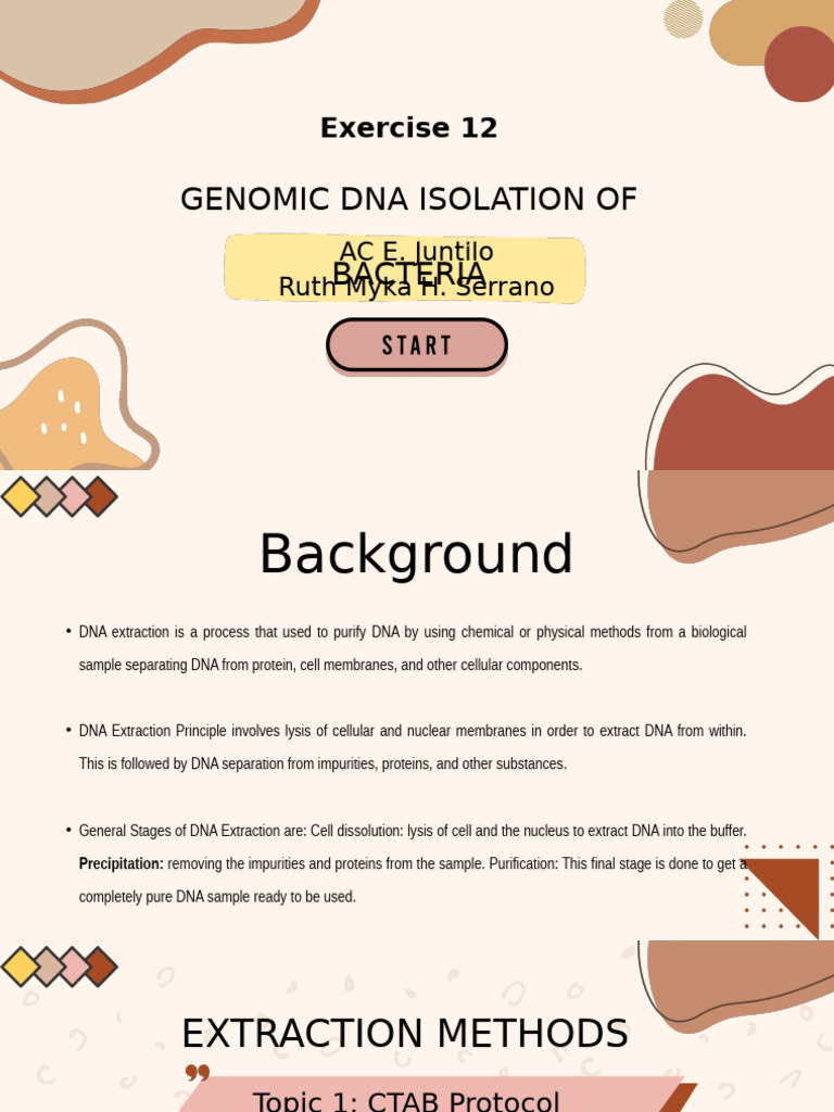 Genomic DNA Isolation of Bacteria | PDF | Biology | Biochemistry