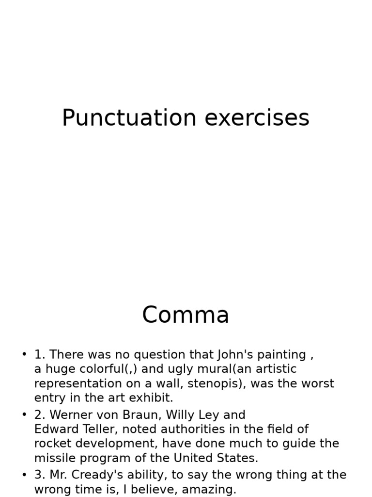Punctuation Exercises | PDF