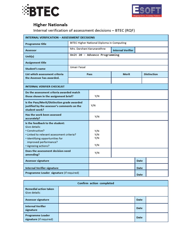 E172797-1704550040660-382863-E172797 (Umair Faisal) - Unit 20 - Advanced Programming | PDF ...