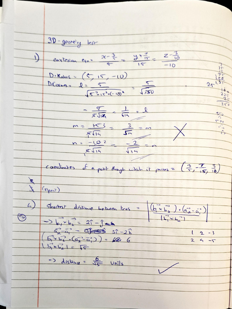 test paper 3d geometry | PDF