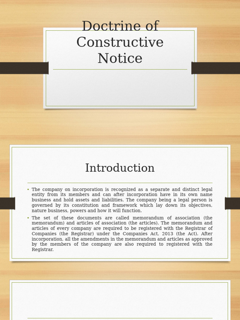 Doctrine of Constructive Notice | PDF | Mortgage Law | Articles Of ...