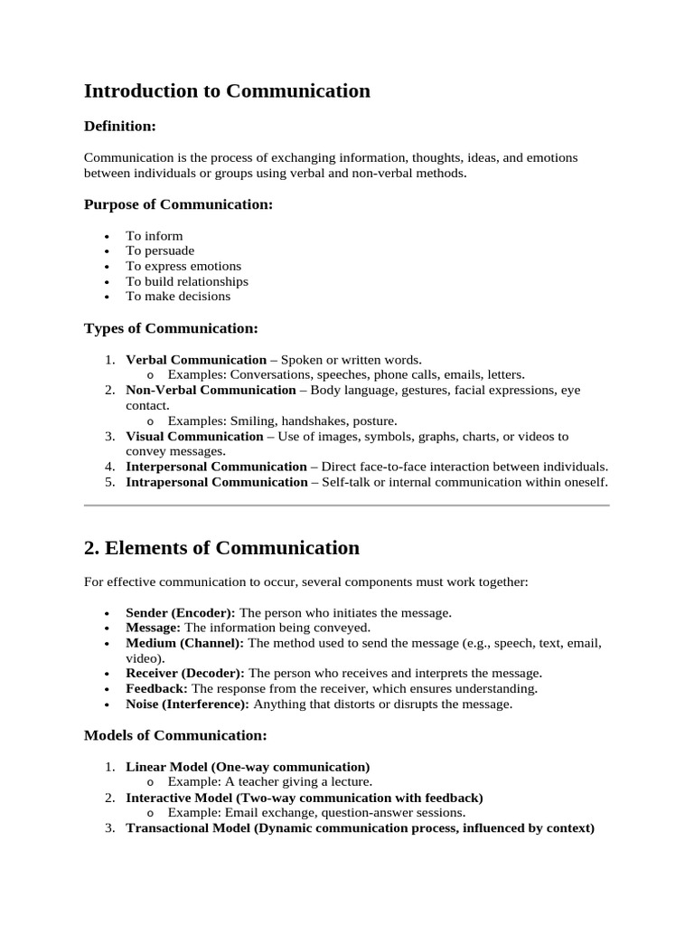 Introduction To Communication | PDF | Communication | Nonverbal ...
