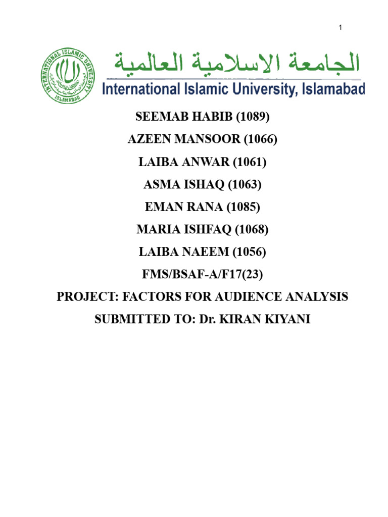 Factor to Consider Audience Analysis | PDF | Brand | Marketing