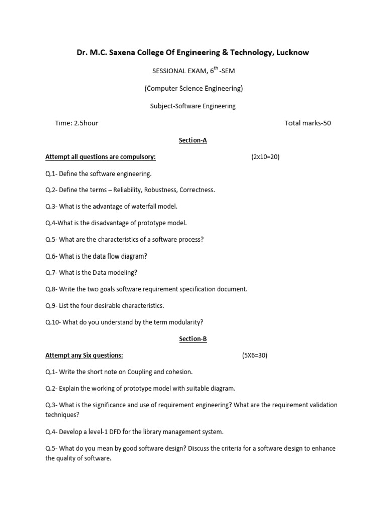 Software Engineering - B.tech-3 | PDF