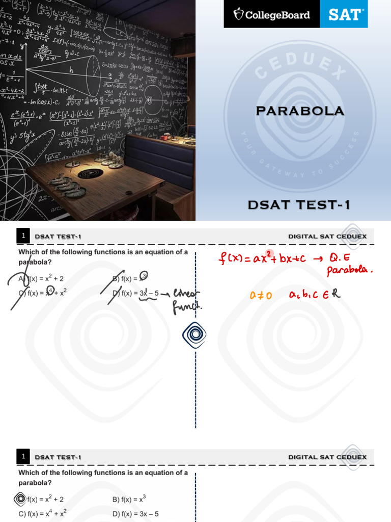 Digital SAT Parabola Test Guide | PDF