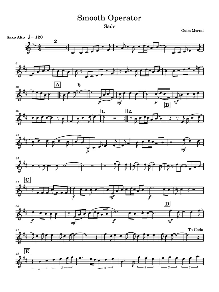 Smooth Operator Sheet Music Collection | PDF | Songs Written | Pop Songs