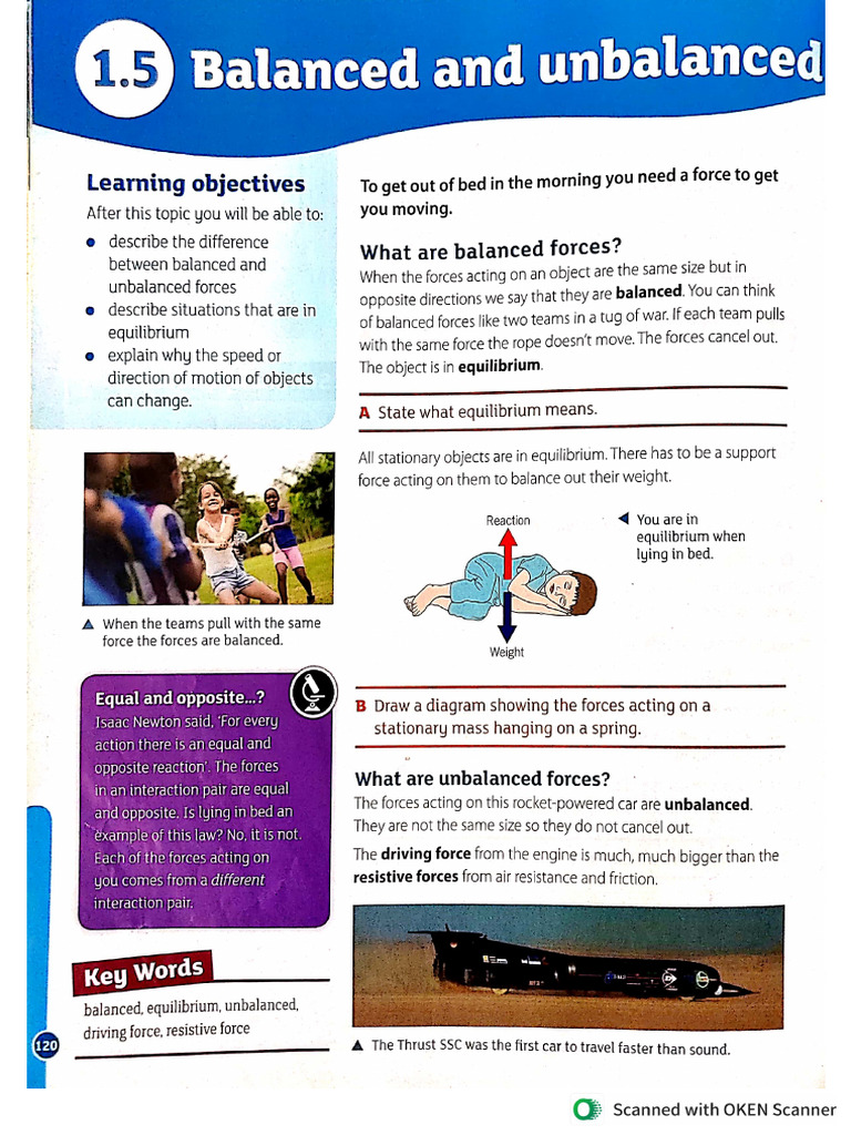 Balanced and Unbalanced Forces_Notes | PDF