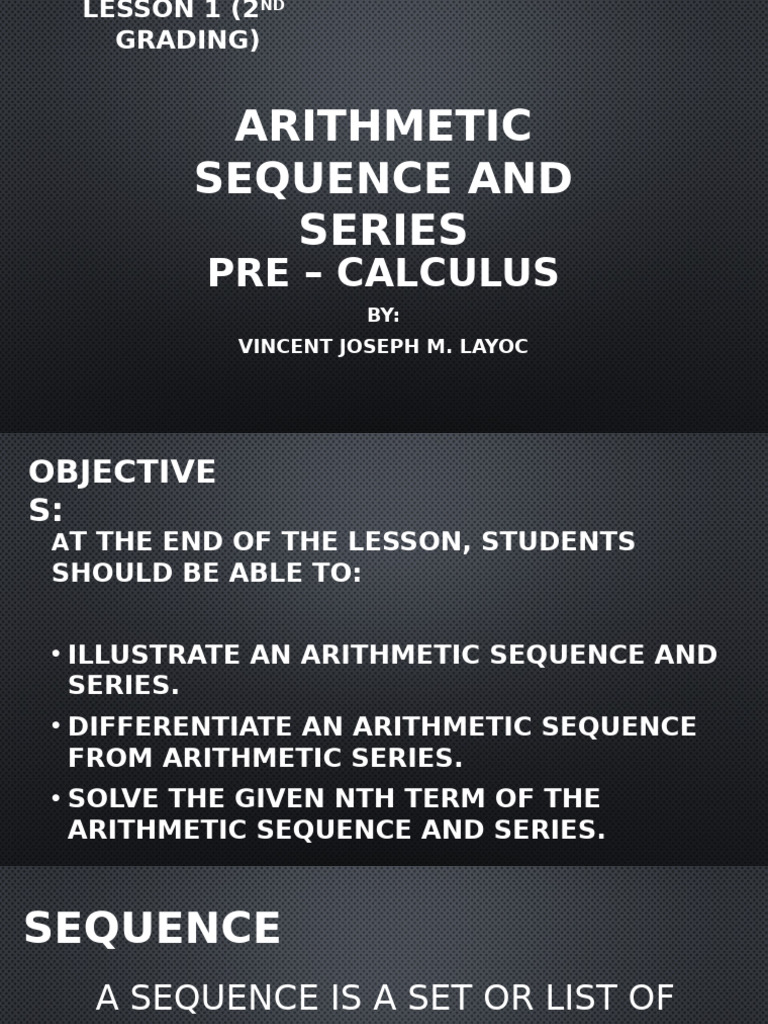 Arithmetic Series and Sequence | PDF | Sequence | Arithmetic