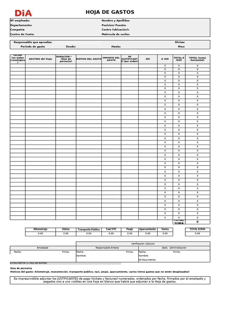 Original Hoja de Gastos | PDF | Transporte | Transporte público