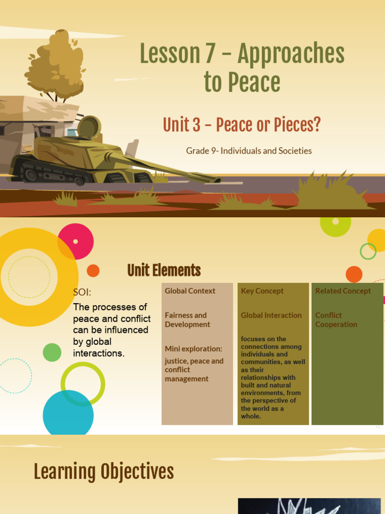 Lesson 7 - Approaches To Peace | PDF | Peace | Peacebuilding