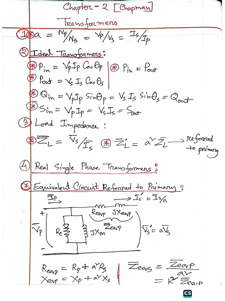 Transformer Formula Note | PDF