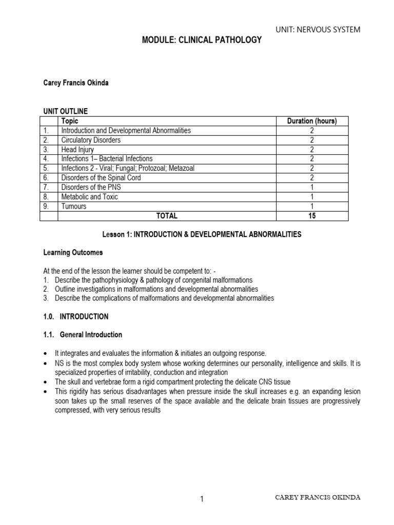 Pathology of The Nervous System | PDF | Cerebrospinal Fluid | Motor Neuron