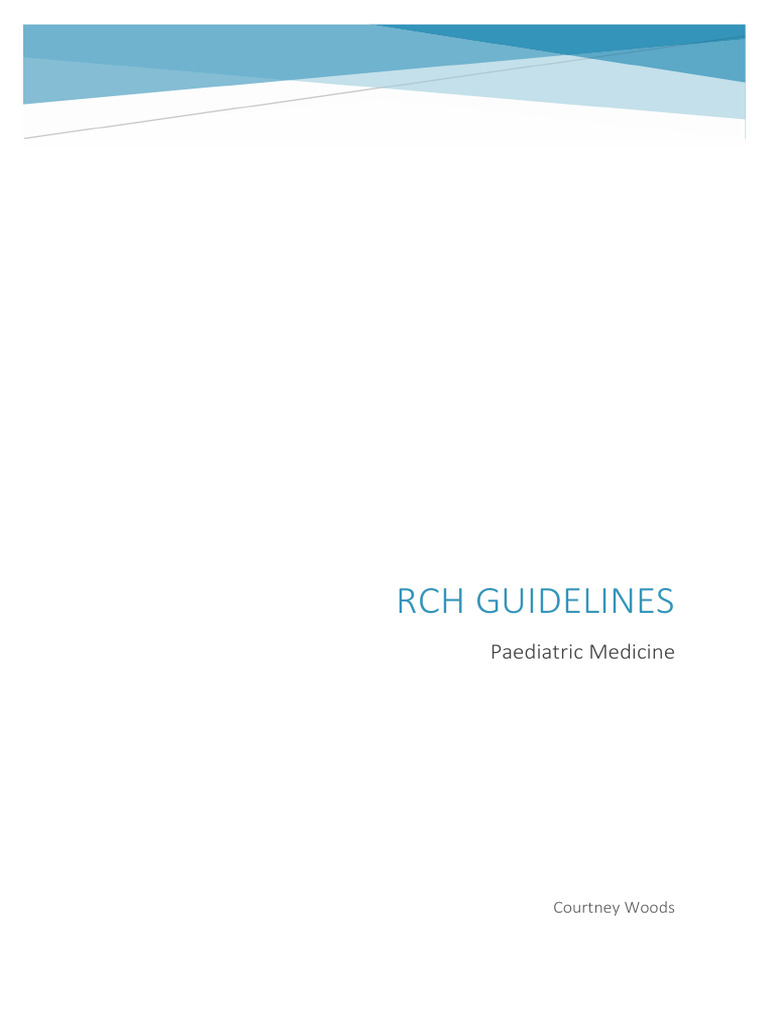 RCH Guidelines Compiled | PDF | Anemia | Diseases And Disorders