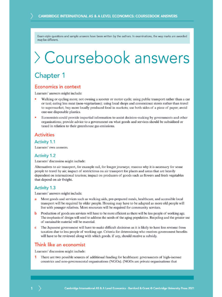 Cambridge International As A Level Economics Coursebook 4th Edition by ...