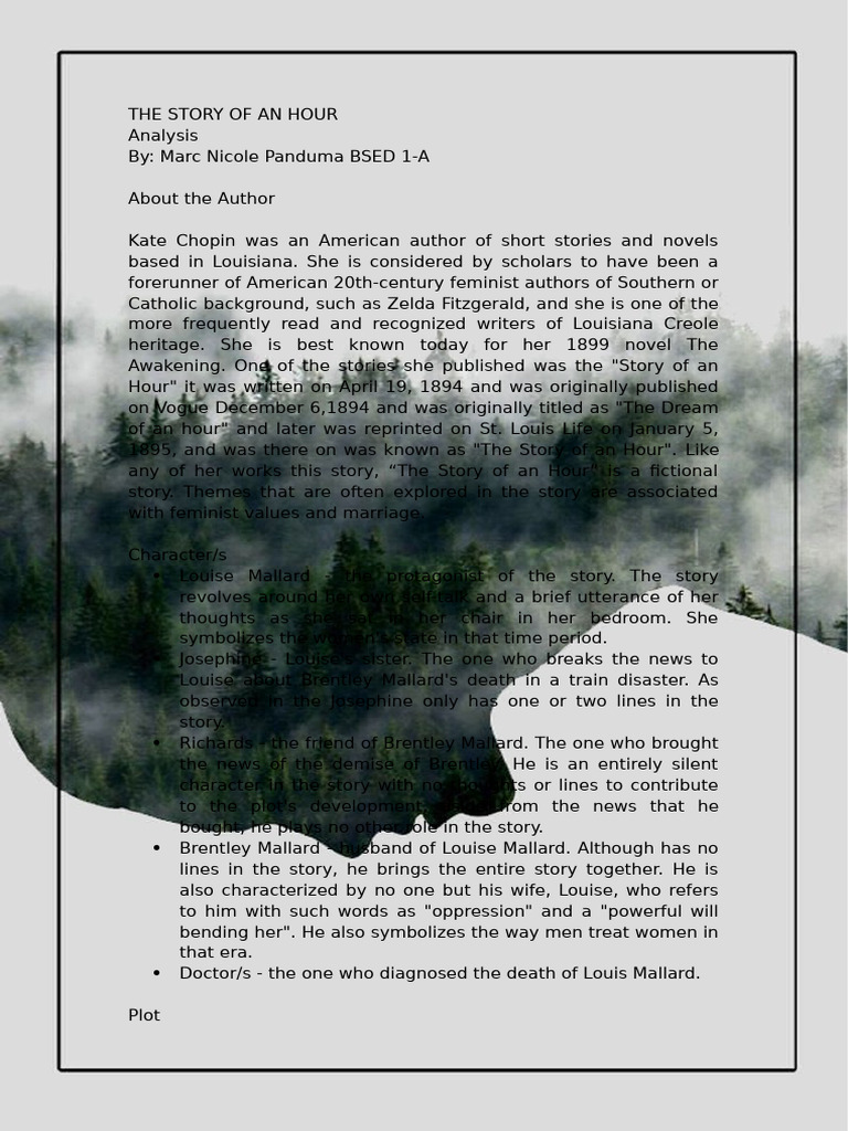 analysis on the Story of an Hour | PDF