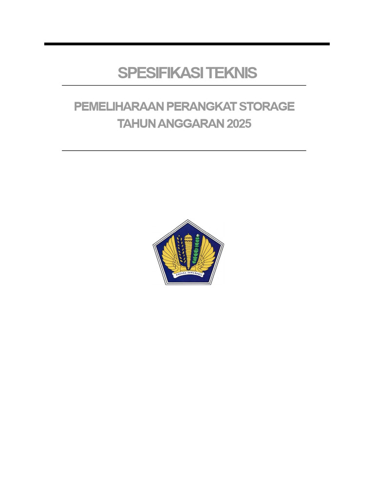 Spesifikasi+Teknis+Pemeliharaan+Storage+2025 | PDF