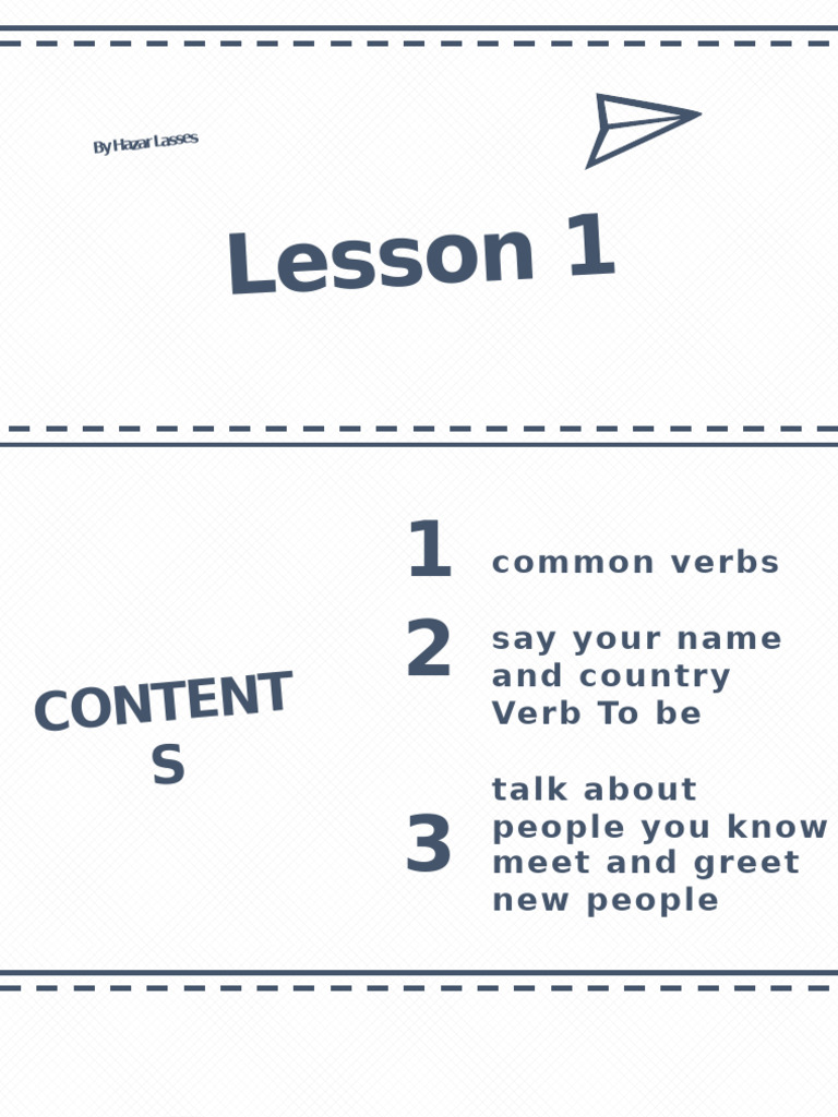 A1 Lesson 1 | PDF