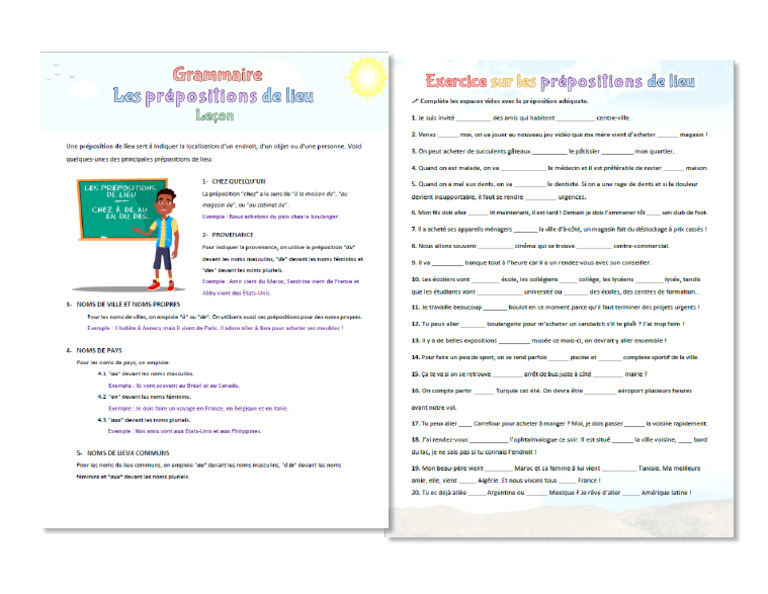 les preposition de lieu | PDF
