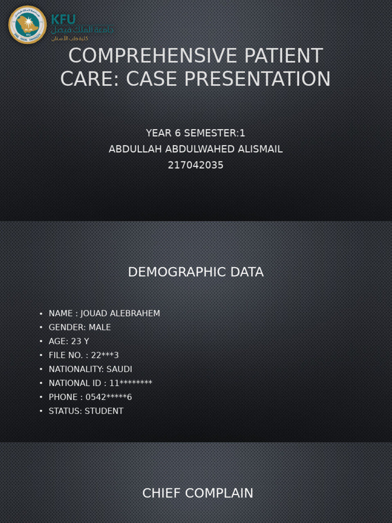 Abdullah Alismail, Case Presentation | PDF | Human Tooth | Medical ...