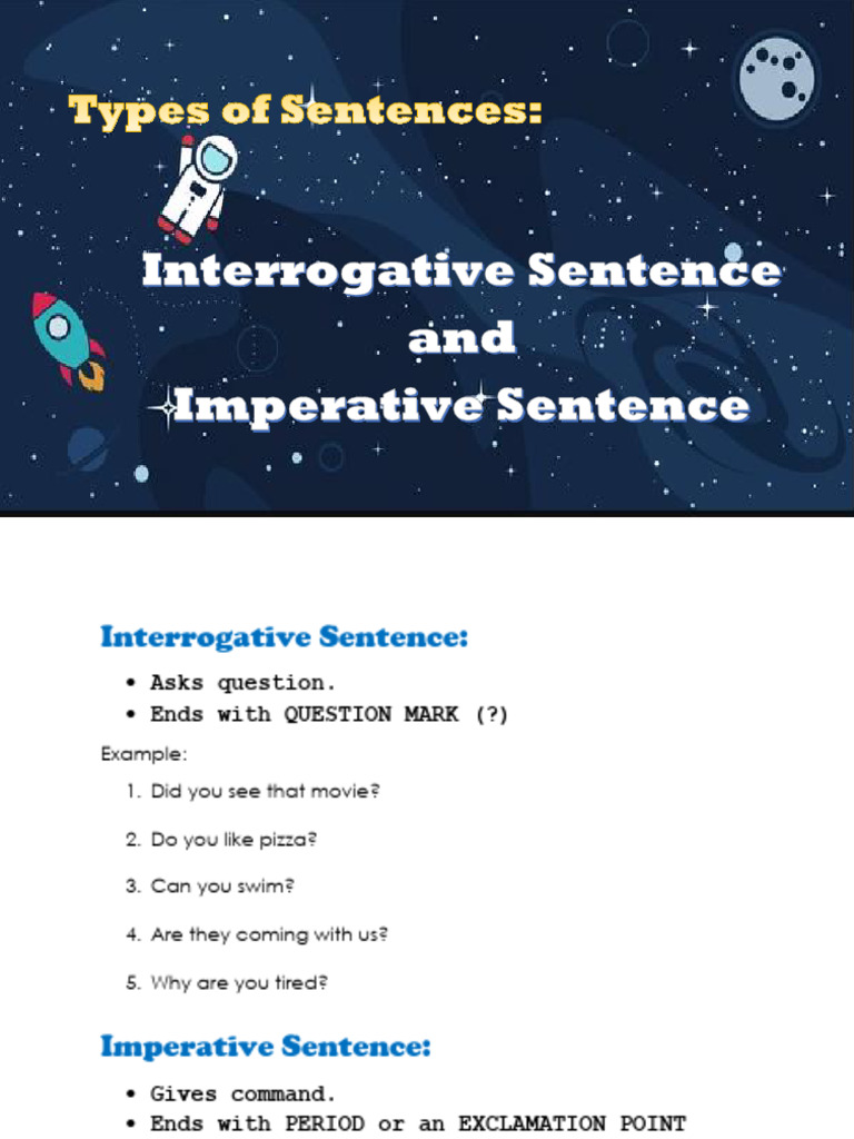 Difference Between Imperative and Interrogative | PDF