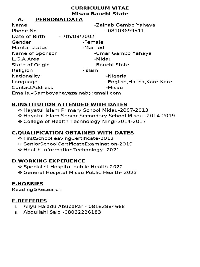 Zainab Gambo Yahaya | PDF