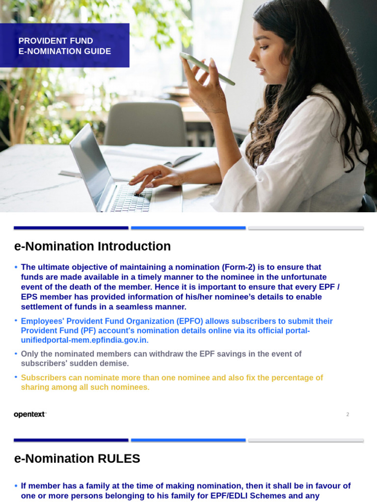 Provident Fund - E-Nomination Process Guide | PDF