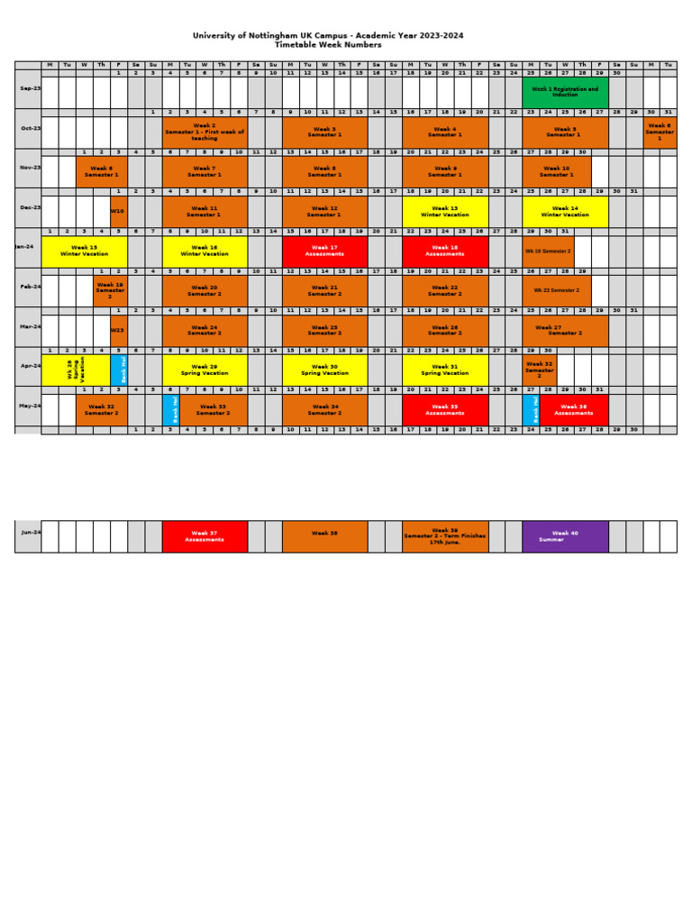 Nottingham Academic Year 2023-2024 | PDF | Academic Term | Schools