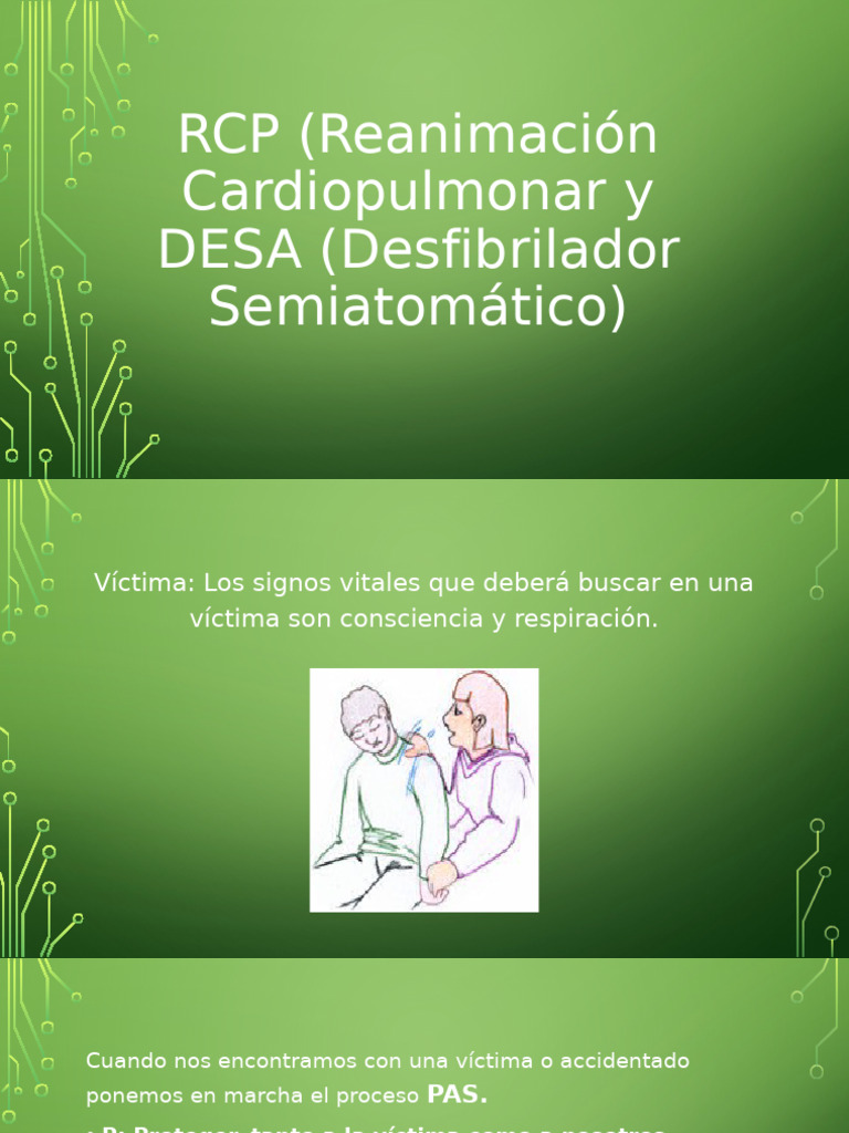 RCP (Reanimación Cardiopulmonar y DESA (Desfibrilador | PDF ...