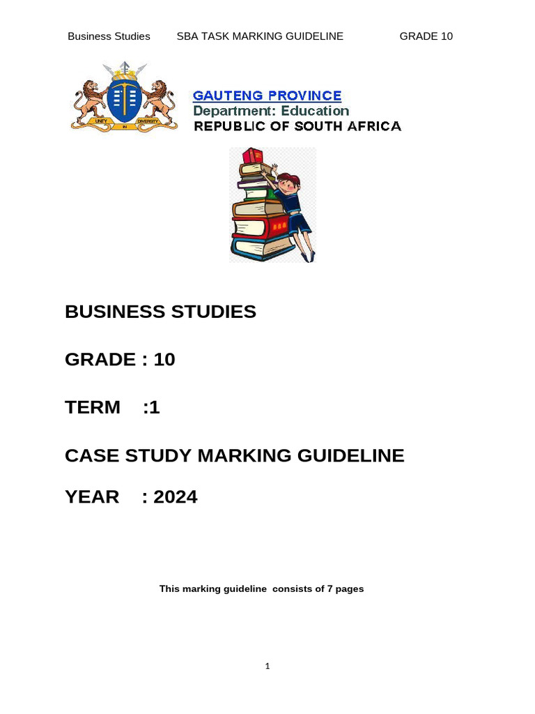Grade 10 Business Studies SBA Guidelines | PDF | Leadership | Goal