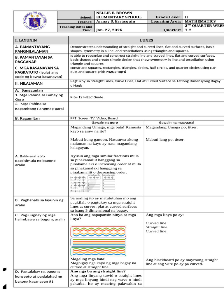 MATH WEEK 7 DAY 1 | PDF