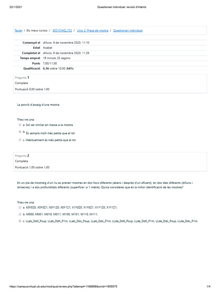 Questionari Individual - Revisió D'intents - Tema2 | PDF