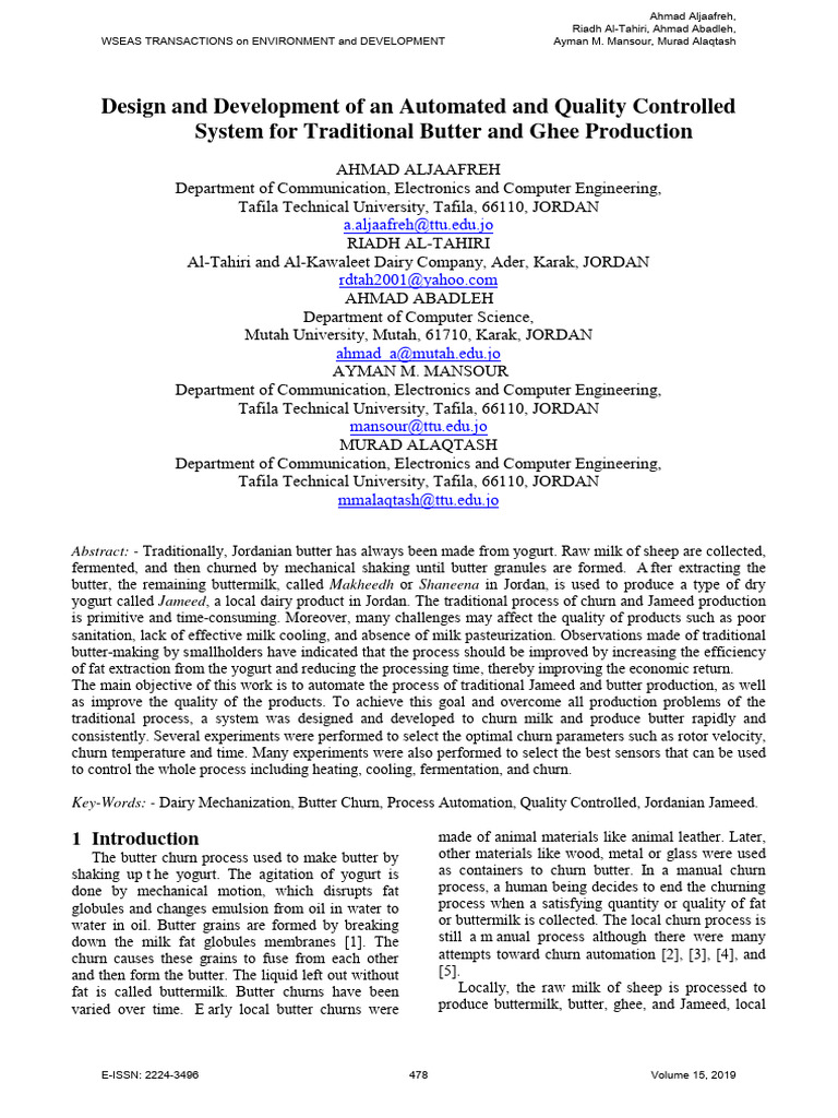 Automated Quality Control in Butter Production | PDF | Milk | Butter