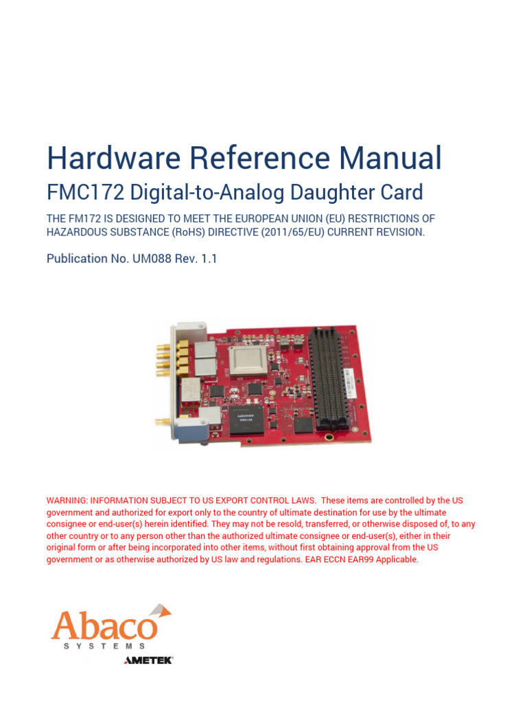 DSPOM-FMC172-EAR99-1223 | PDF | Analog To Digital Converter | Digital ...