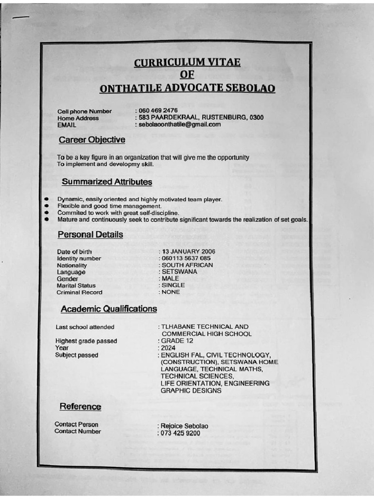 Curriculum Vitae | PDF