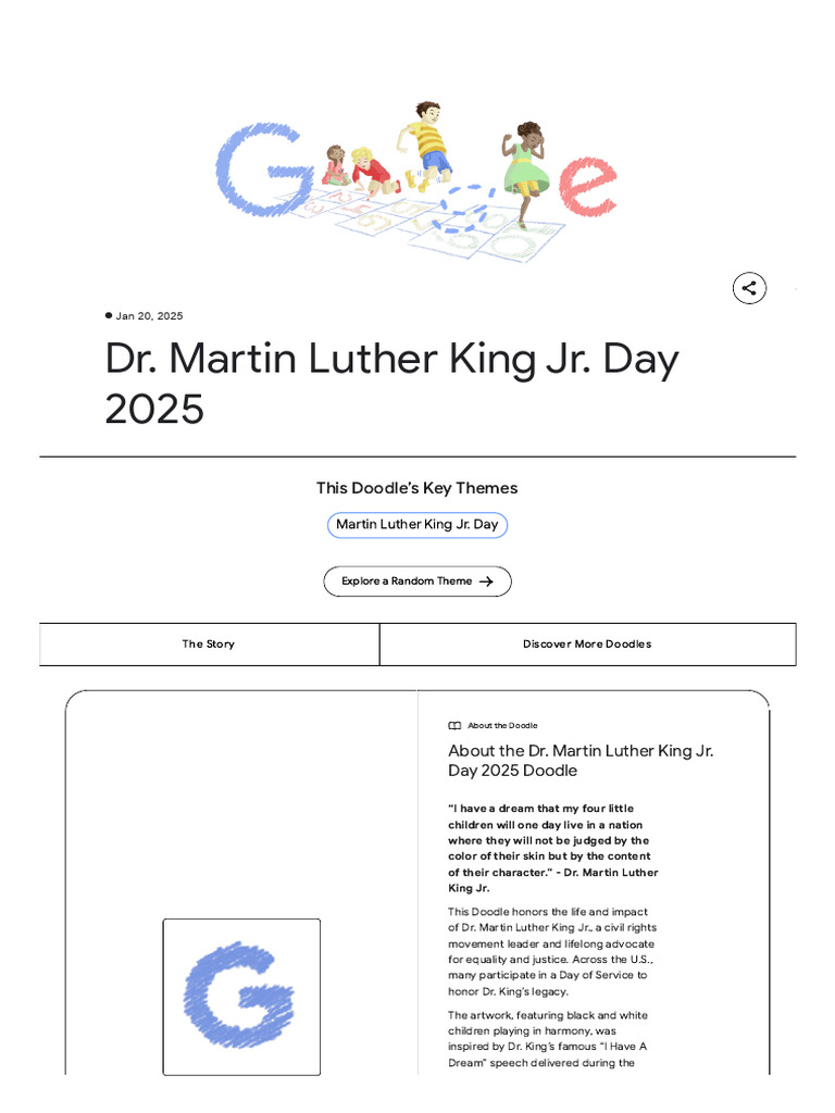MLK Day 2025 Google Doodle Tribute | PDF | Martin Luther King Jr ...
