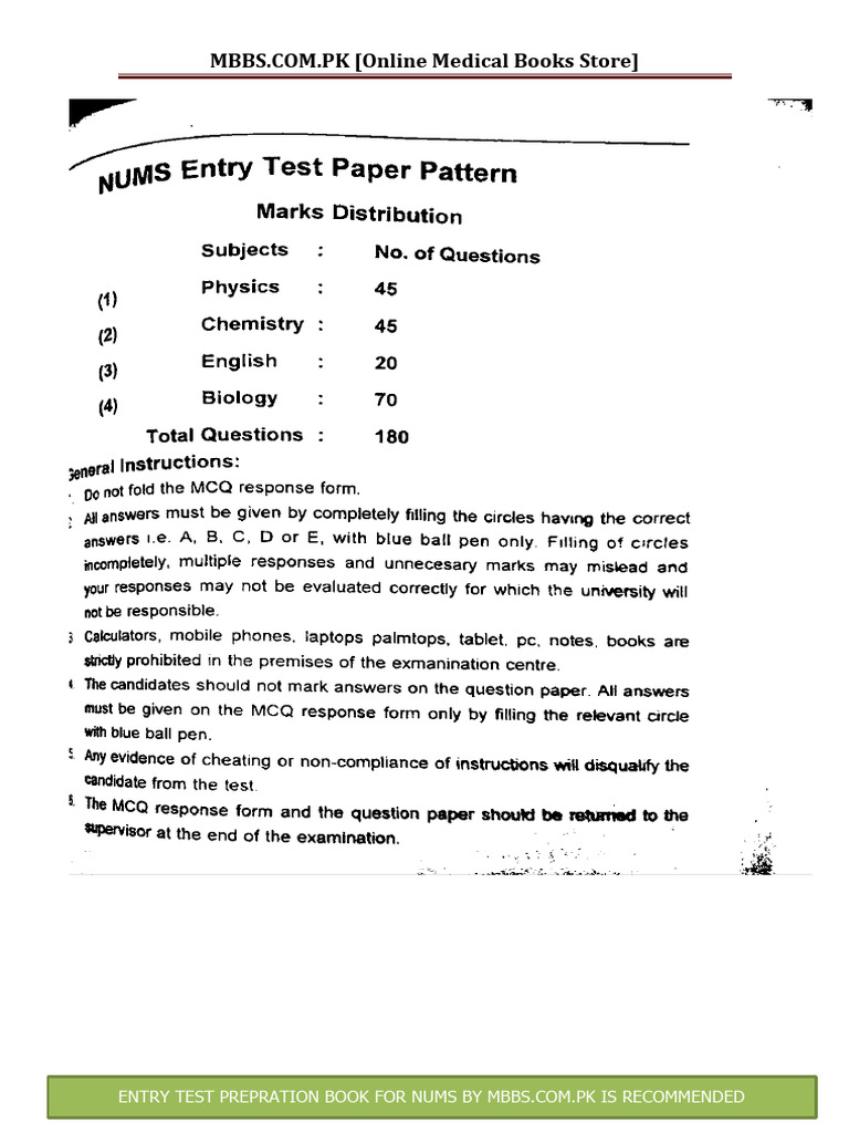 NUMS Entry Test Prep Book 2020 | PDF | Atomic Nucleus | Electron