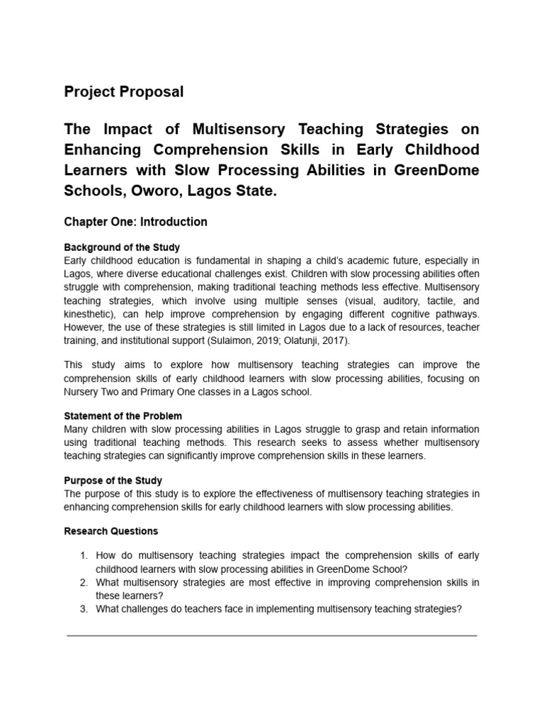 Chapter One: Introduction: Background of The Study | PDF | Reading ...