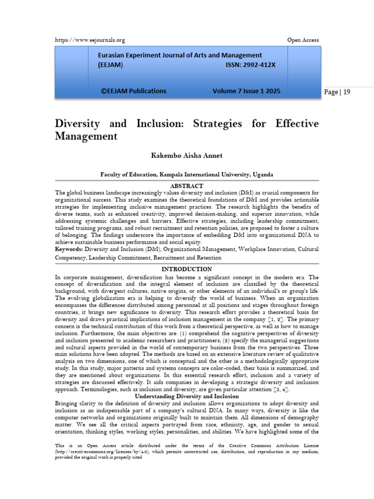 Effective Diversity & Inclusion Strategies | PDF | Diversity (Business) | Employee Retention